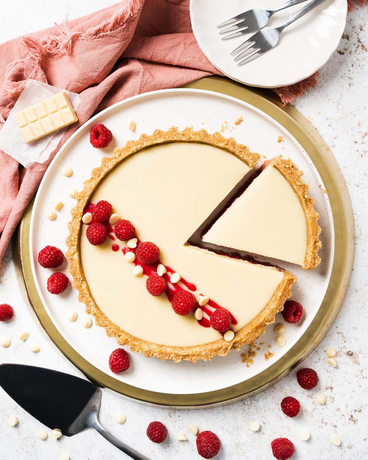 White Chocolate and Raspberry Tart | Movers and Bakers